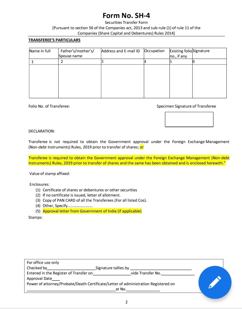 Revised Format SH-4 (SECURITIES TRANSFER FORM) – Business So Simple