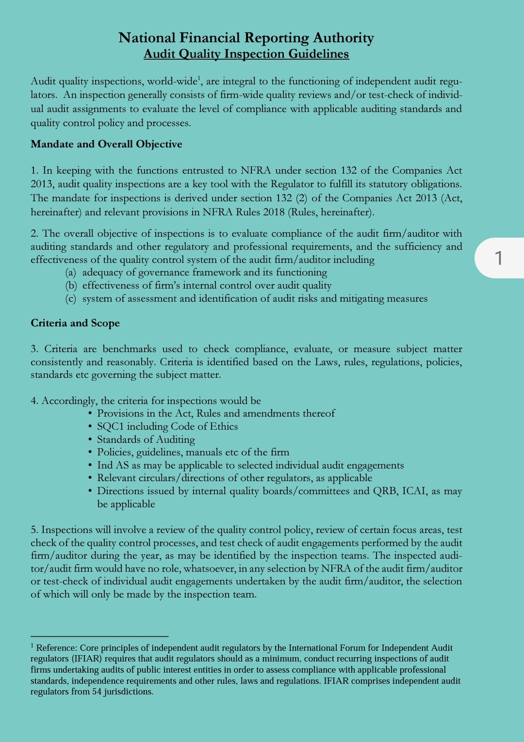 AUDIT QUALITY INSPECTION GUIDELINES (Press release 11 Nov 2022 ...